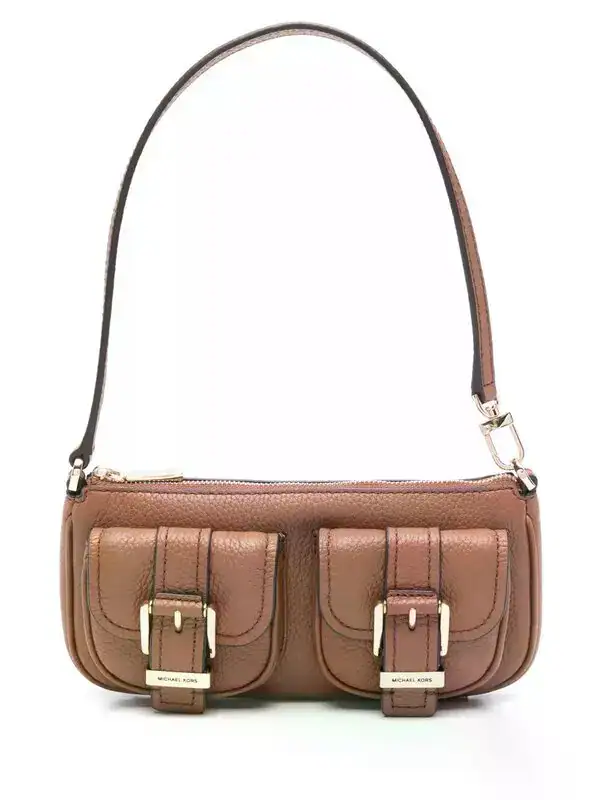 Michael Kors Zoe Pebbled Leather Pochette Brown Editorialist