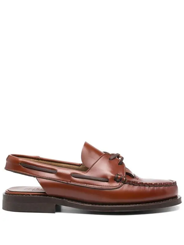 Hereu Saler Leather Slingback Loafers - Brown