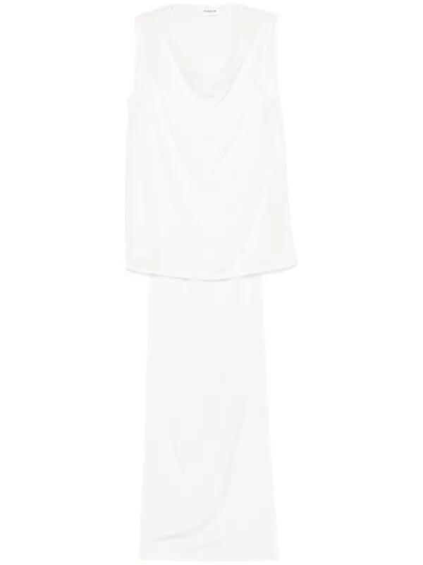 P.a.r.o.s.h Silk Cowl Neck Top - Beige