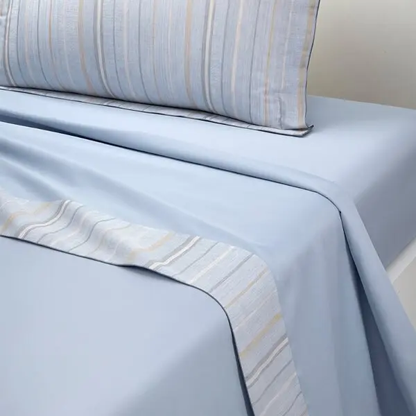 YVES DELORME Ombre Sateen Jacquard Flat Sheet, Full Queen