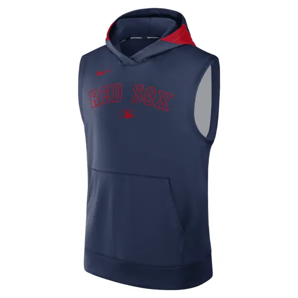 Nike Boston Red Sox Authentic Collection Dri-fit Mlb Sleeveless Pullover Hoodie - Blue