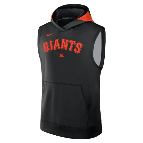 Nike San Francisco Giants Authentic Collection Dri-fit Mlb Sleeveless Pullover Hoodie - Black