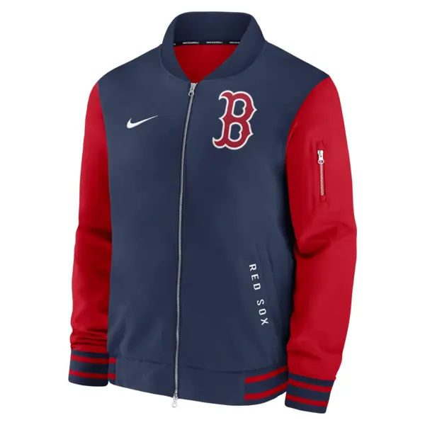 Nike Boston Red Sox Authentic Collection Dugout Mlb Full-zip Bomber Jacket - Blue