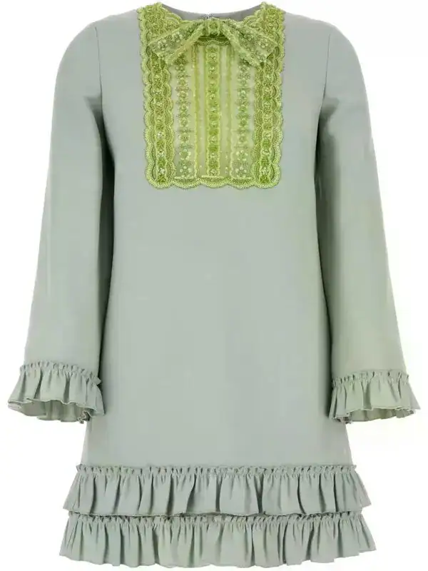 Valentino Garavani Bow-detail Mini Dress - Green
