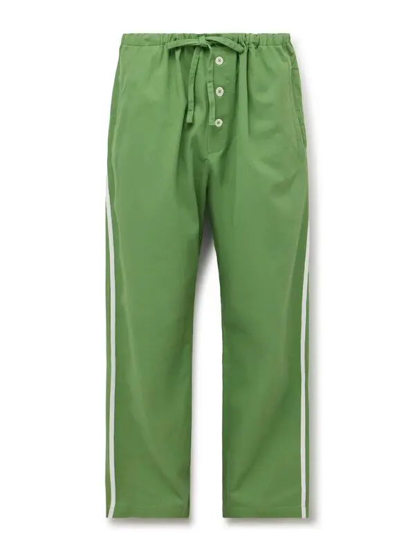 BODE Straight-leg Striped Cotton-twill Trousers