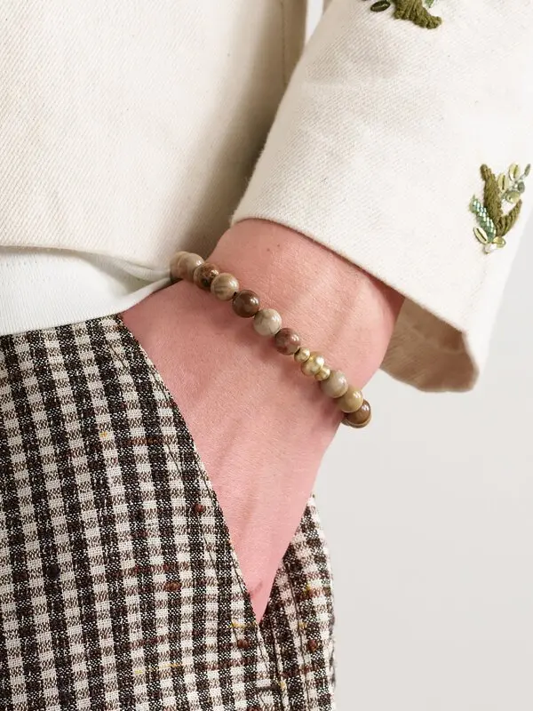 Jacquie Aiche Wood And 14-karat Gold Beaded Bracelet - Brown