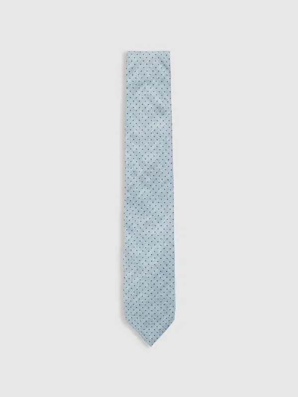 REISS Aurelio Silk Neck Tie - Soft Blue
