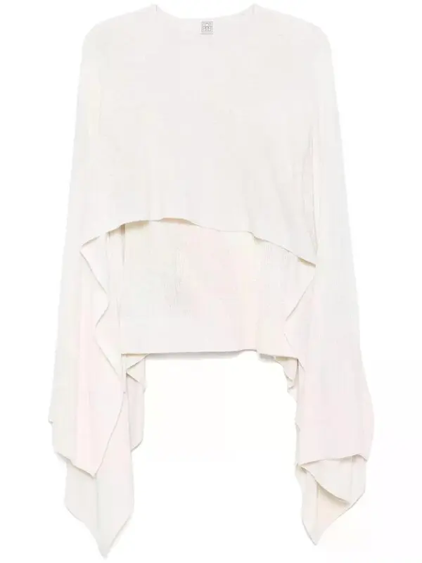 TOTÊME Bouclé Cape Sweater - Neutrals