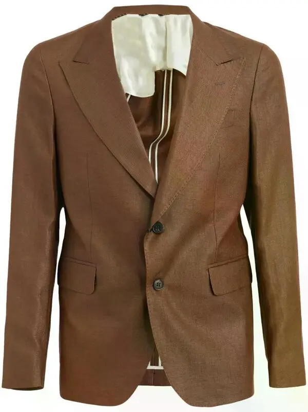 Brian Dales Single-breasted Blazer - Brown