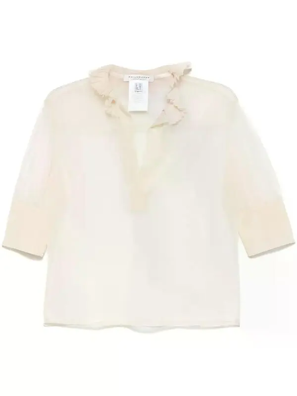 Philosophy Di Lorenzo Serafini Sheer Top - Neutrals