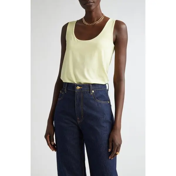 St. John Polished Stretch Jersey Tank