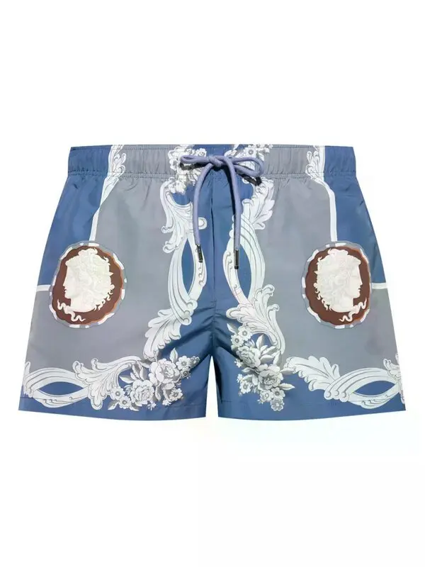 Versace Cameo Swim Shorts - Blue