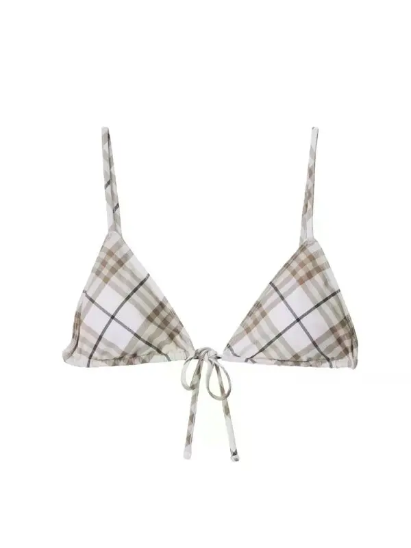 Burberry Checkered Bikini Top Neutrals Editorialist