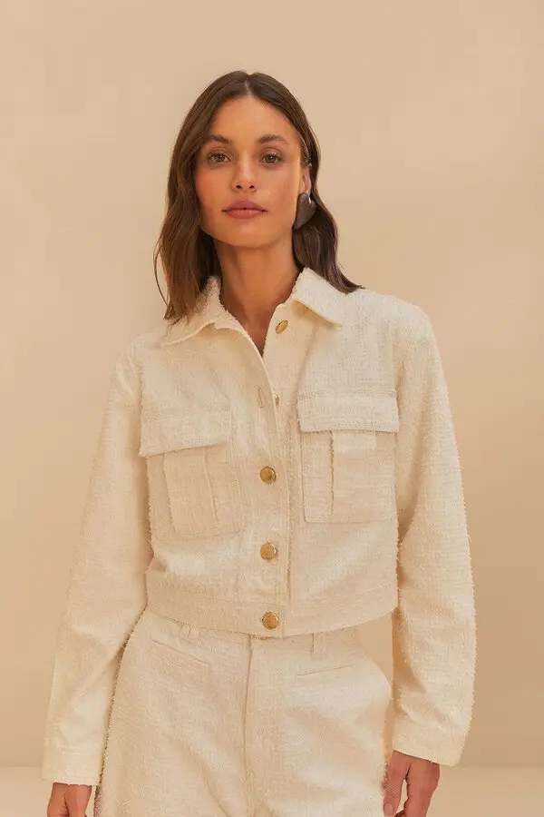 Farm Rio Twill Laser Crop Jacket