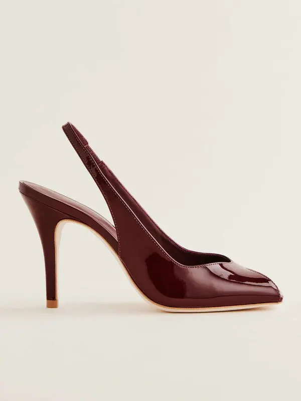 REFORMATION Eugenie Slingback Heel - Wine Patent