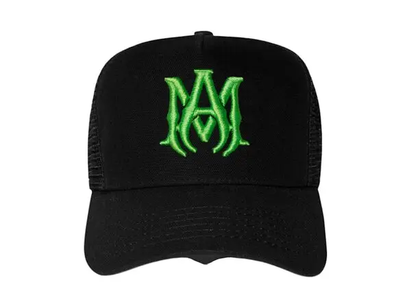 Amiri Ma Logo Trucker Cap - Black/green