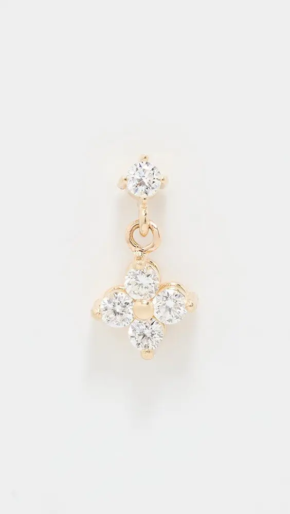 Zoe Chicco 14k Prong Set Diamond Stud Single Earring With Quad Drop