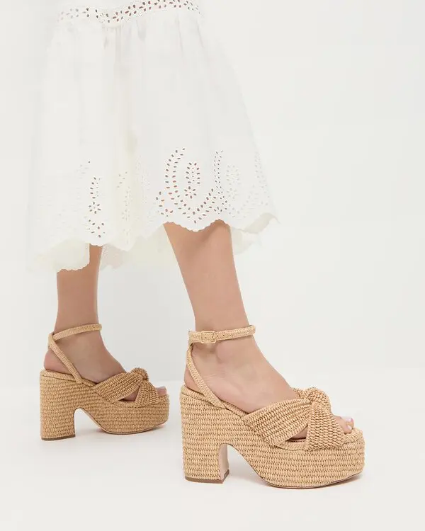 LOEFFLER RANDALL Liza Platform Sandals - Natural