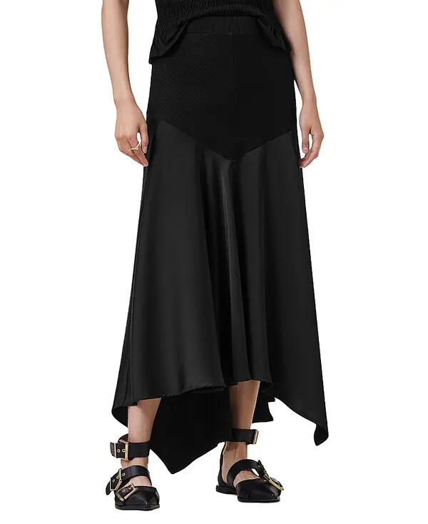 All Saints Pia Satin Midi Skirt