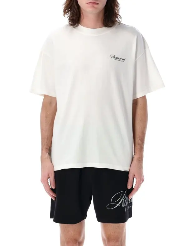 REPRESENT Owners Club Script T-shirt - Flat White