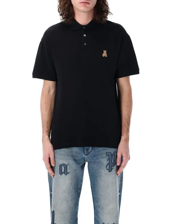 Palm Angels Bear In Mind Polo T-shirt - Black