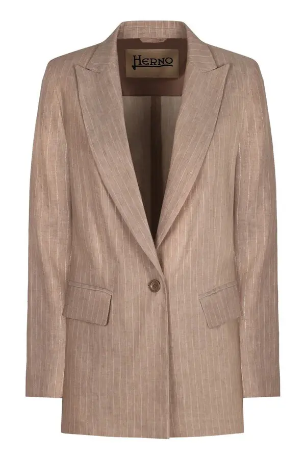 Herno Single-breasted One-button Jacket - Beige