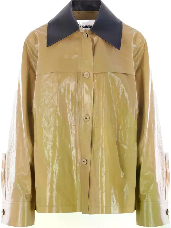 JIL SANDER Coated Linen Jacket - Brown