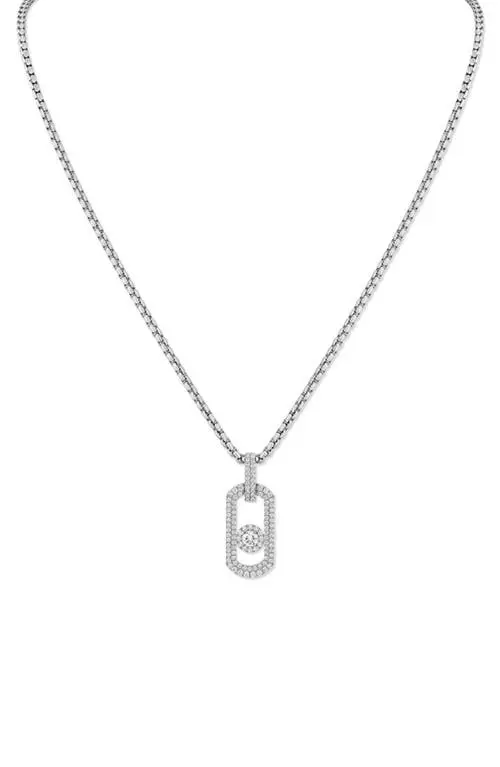Messika So Move Pavé Diamond Pendant Necklace - Titanium