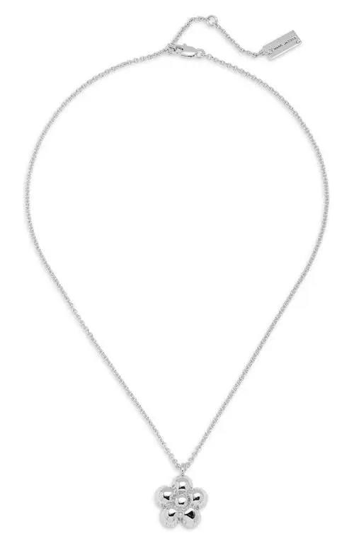 Marc Jacobs Daisy Pendant Chain Necklace - Light Antique Silver