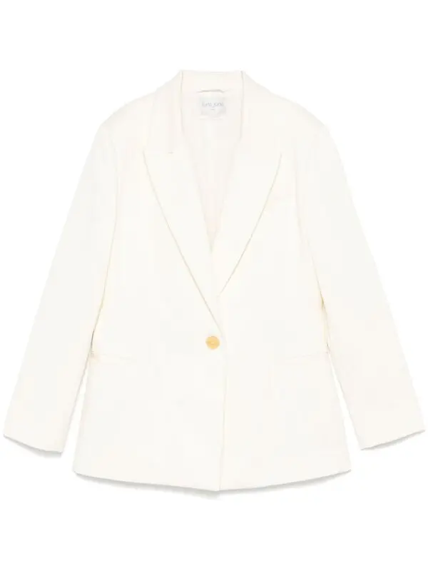 FORTE_FORTE Cotton Single-breasted Blazer - Ivory
