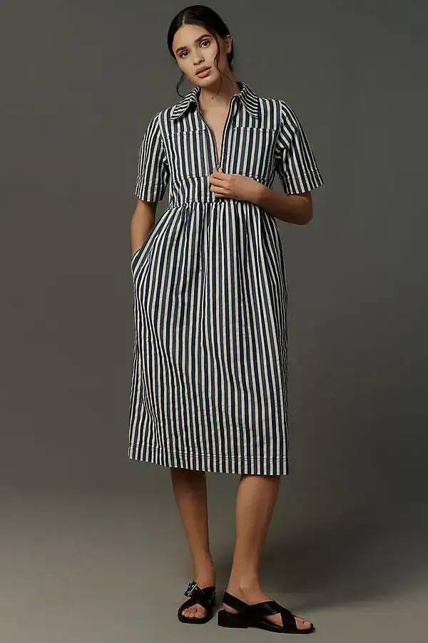 Aligne Gabriella Denim Midi Dress In Blue - 37% Off | Editorialist