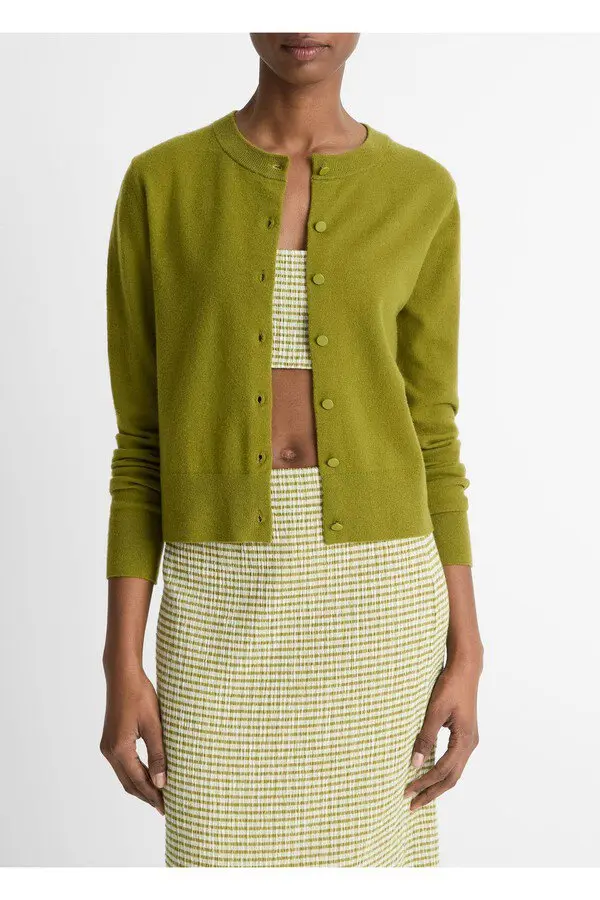 Vince Wool And Cashmere-blend Cardigan - White