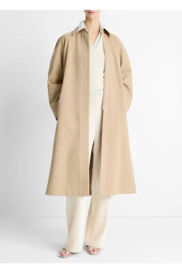 Vince Cotton Utility Trench Coat - Multicolor