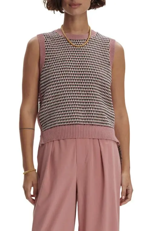 Varley Knowles Textured Cotton Vest - Woodrose Multi Stitch