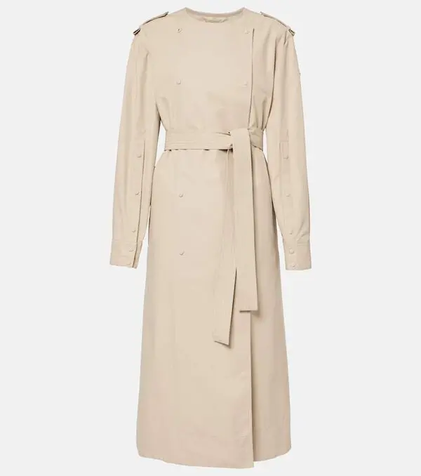 Moncler Gourdon Cotton-blend Trench Coat - Beige
