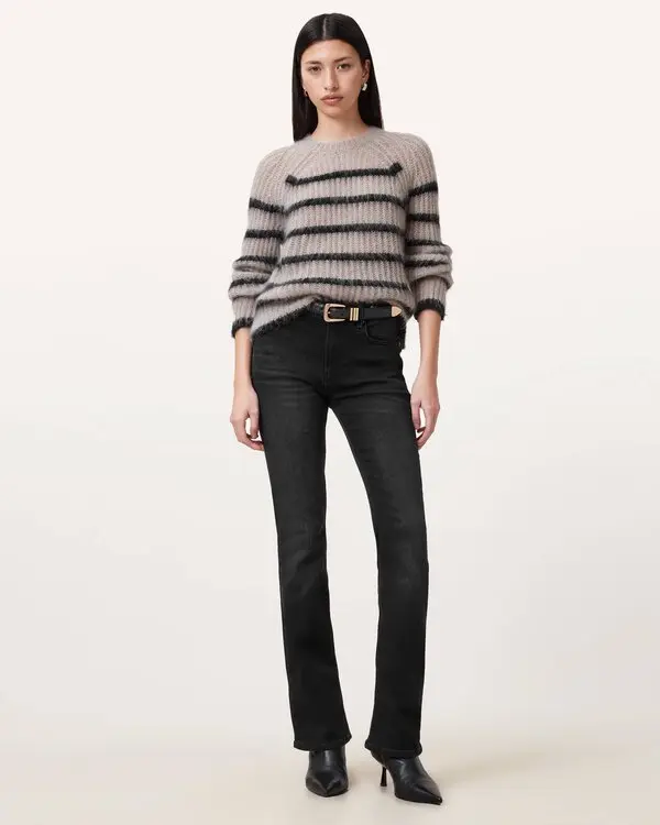 All Saints Haldan Slim Bootcut Denim Jeans - Black