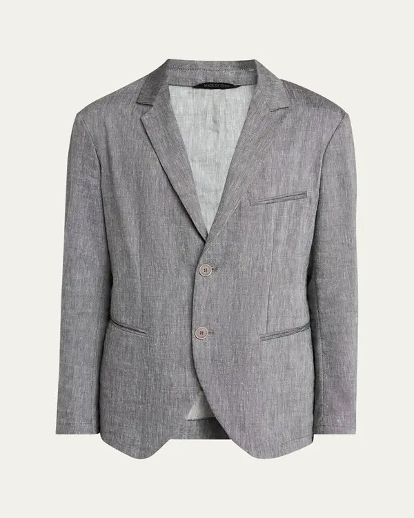 Giorgio Armani Linen-wool Sport Coat - Gray Multi