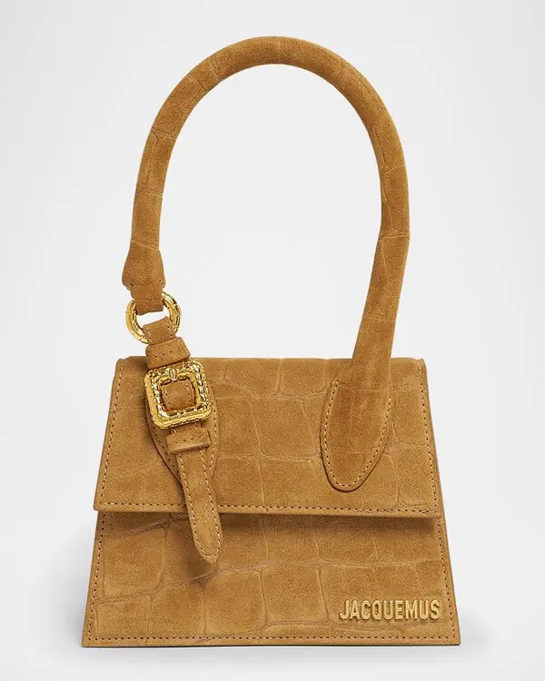 Jacquemus Le Chiquito Moyen Croc-embossed Top-handle Bag