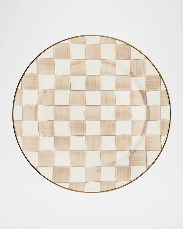 MACKENZIE-CHILDS Mocha Check Charger Plate