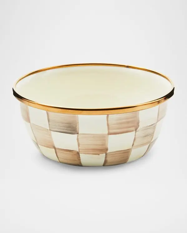 MACKENZIE-CHILDS Mocha Check Pinch Bowl