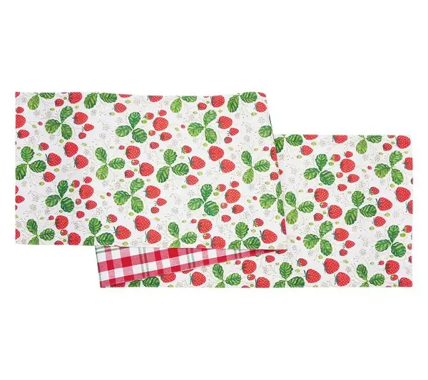 VALERIE PARR HILL Strawberry Patch & Plaid Runner Valerie