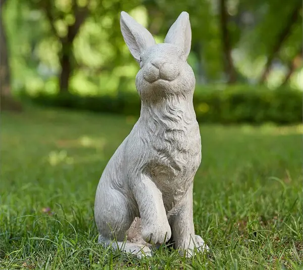 GLITZHOME 18' Mgo Sitting Rabbit Garden Statue