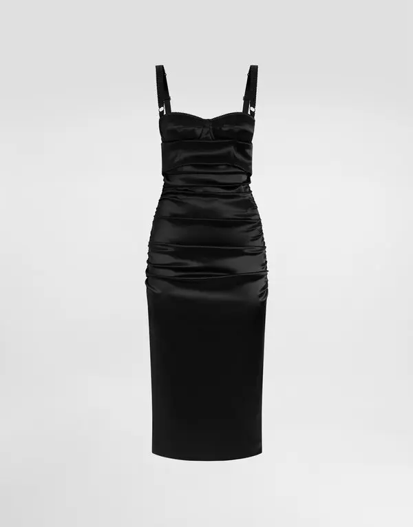Dolce & Gabbana Draped Calf-length Dress With Bra-style Detailing