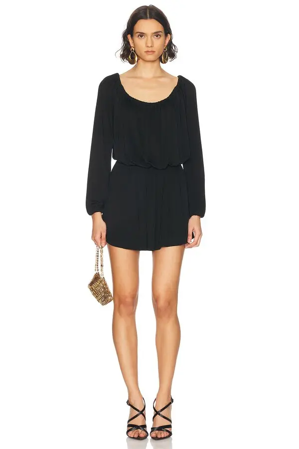 Saint Laurent Long Sleeve Mini Dress - Noir