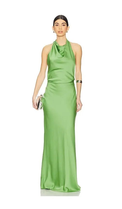 Simkhai Reannon Draped Gown - Deep Peridot