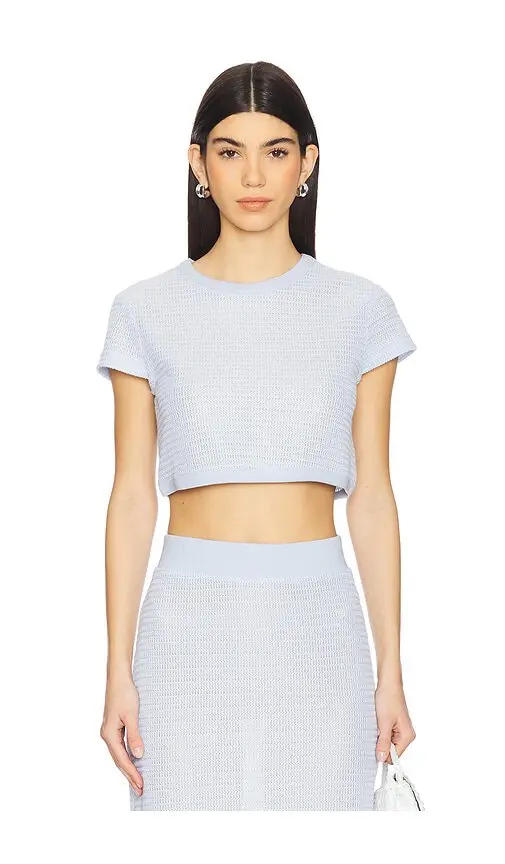 Simkhai Crochet Knit Short Sleeve Top