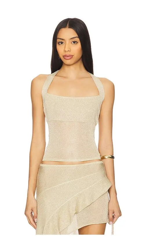 Lioness Palisades Halter In Metallic Gold