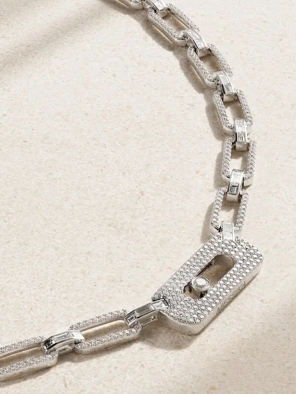 Messika My Move 18-karat White Gold Diamond Necklace - Silver