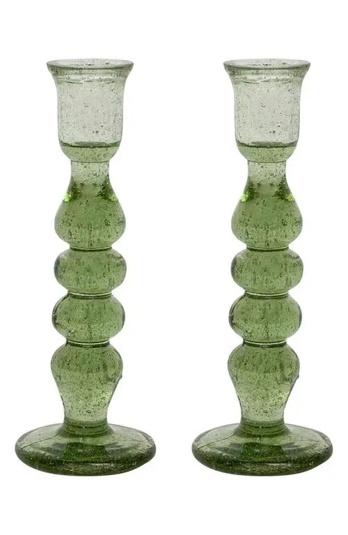 JULISKA Provence Set Of 2 Candlesticks - Basil