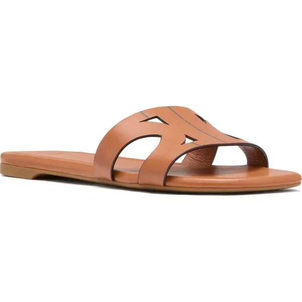 Kate Spade New York Duo Smooth Leather Slide Sandal - Saddle